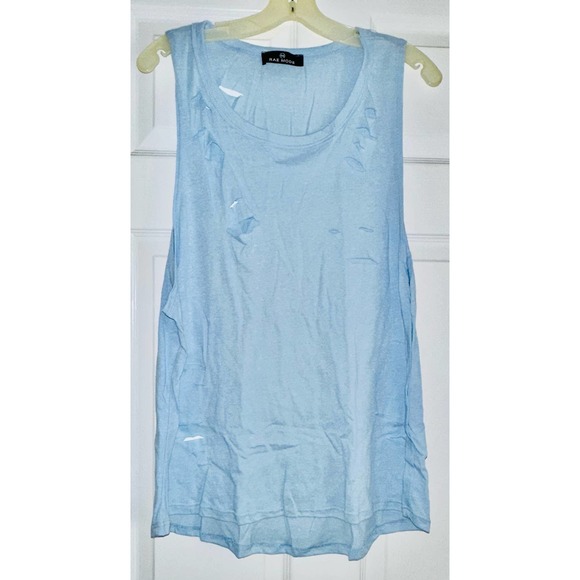 rae mode | Tops | Rae Mode Light Blue Distressed Detail Sleeveless Crew ...
